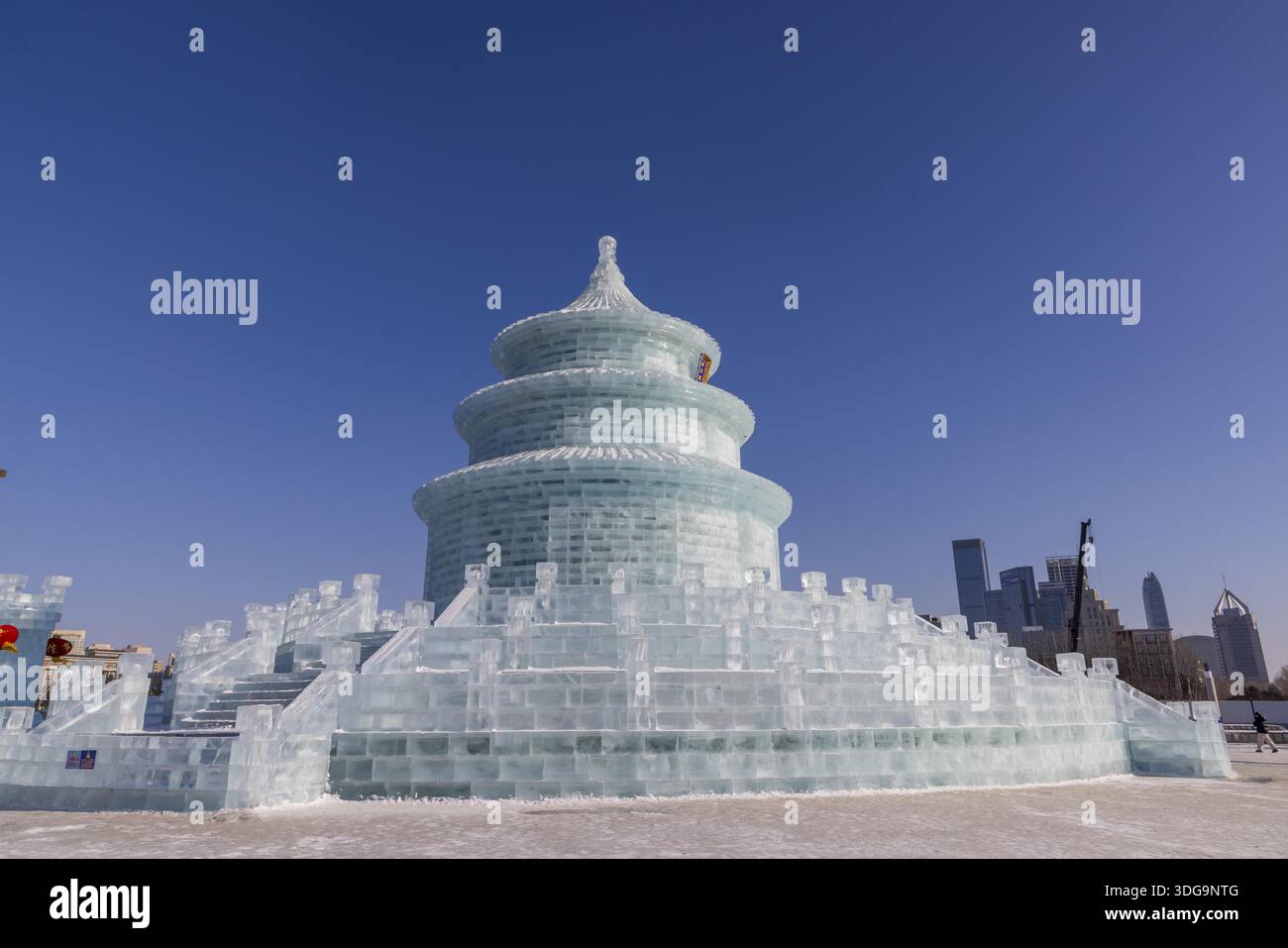 A massive 'Ice Temple of Heaven' sculpture is displayed at Culture ...