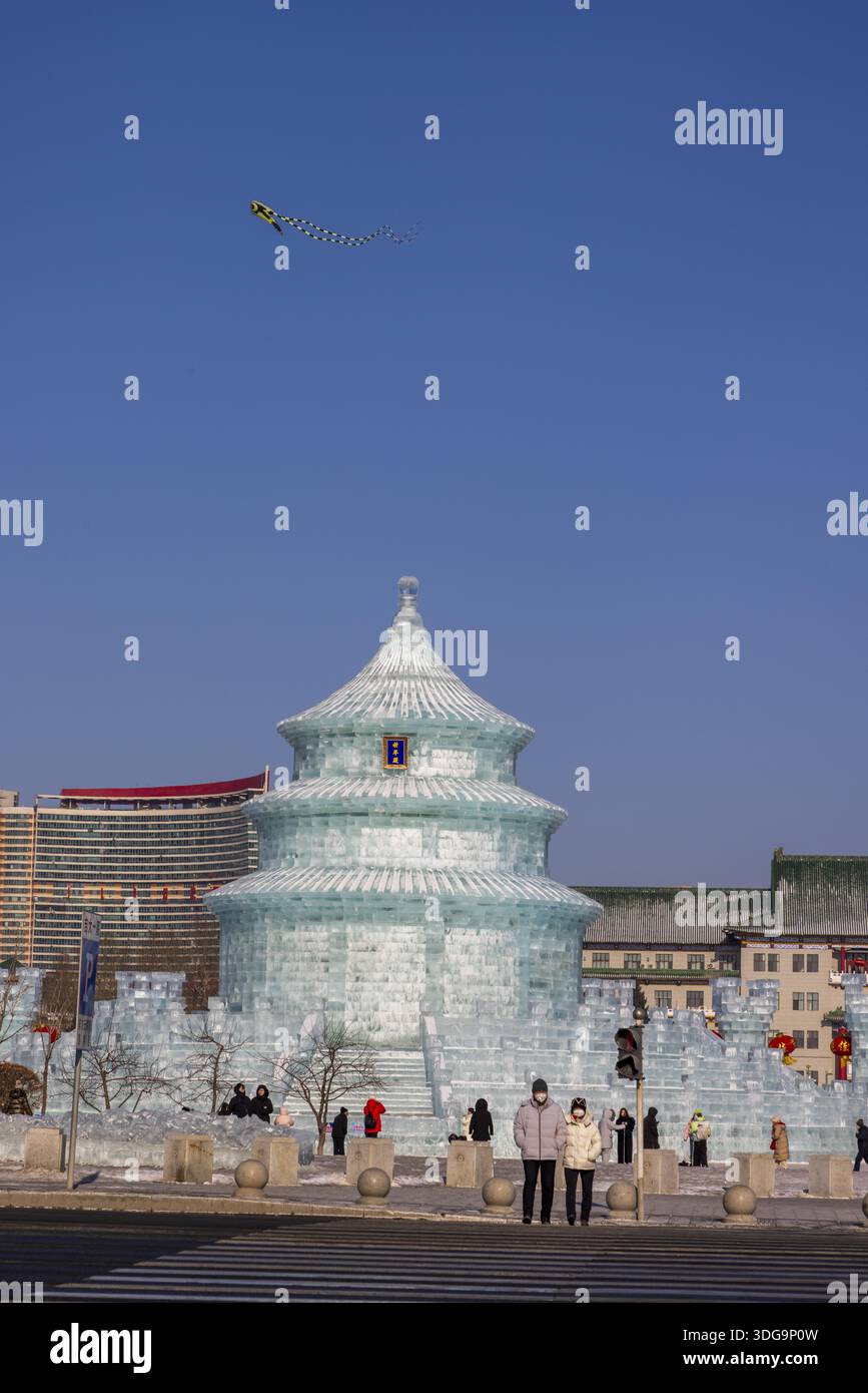 A massive 'Ice Temple of Heaven' sculpture is displayed at Culture ...