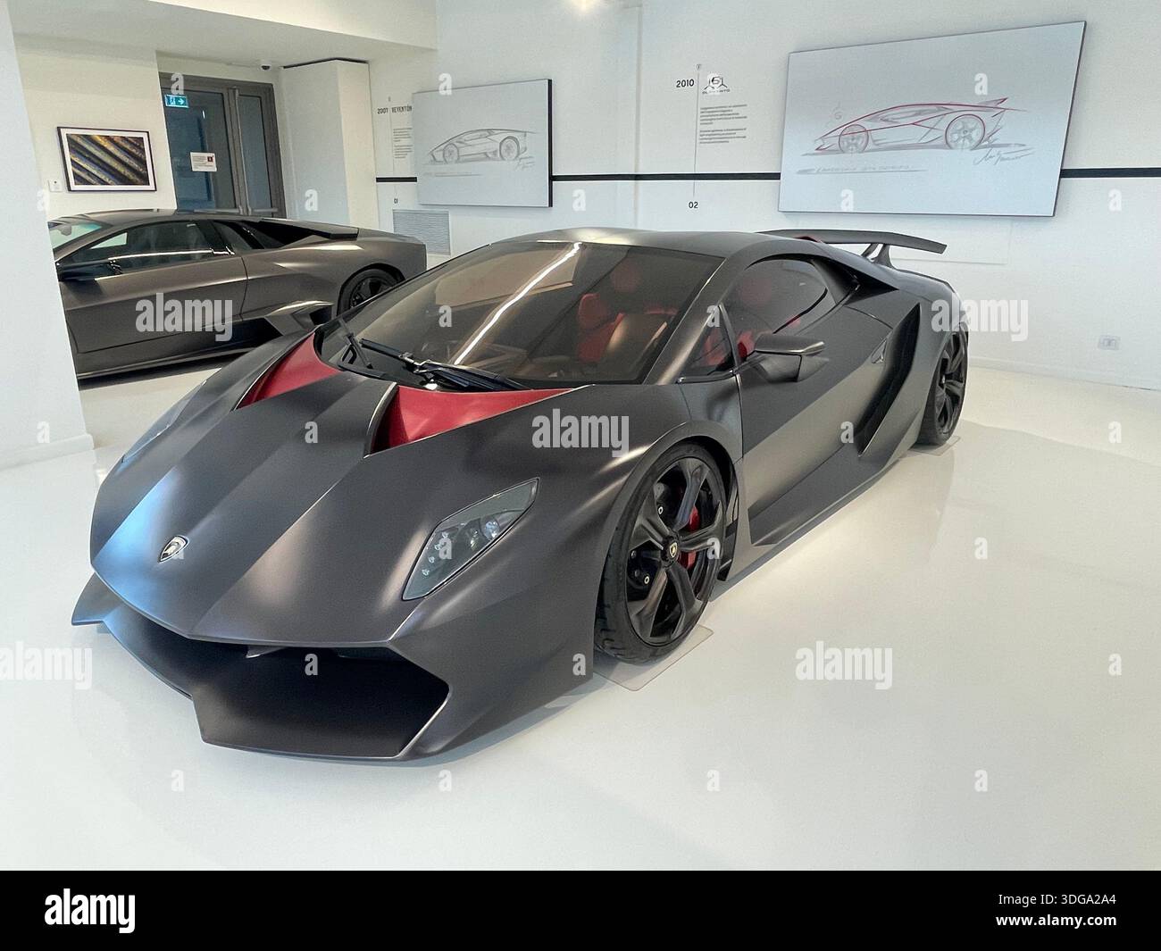 A lineup of iconic Lamborghini supercars on display in Sant’Agata ...