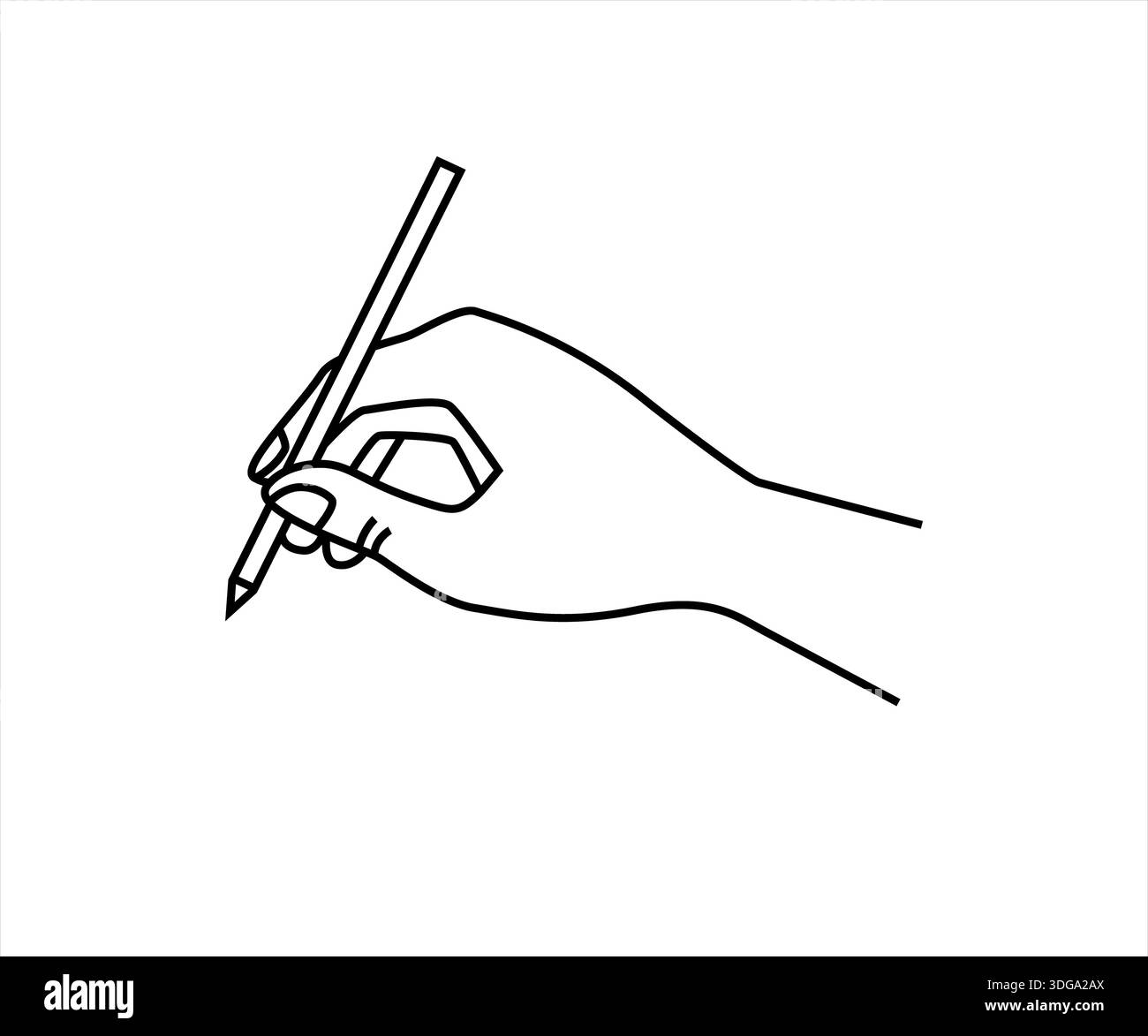 Right hand holding pen Black and White Stock Photos & Images - Alamy