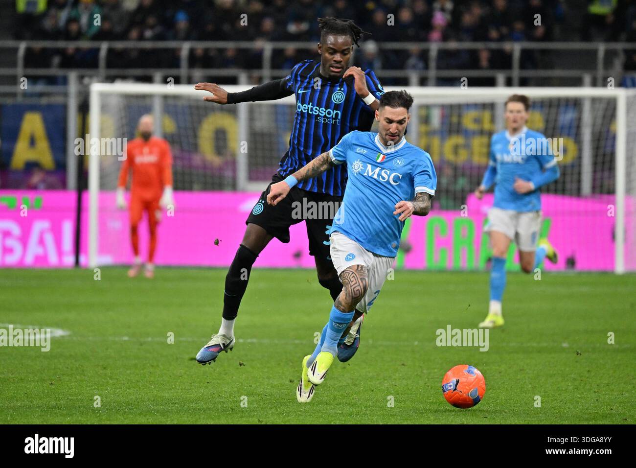 Yann Bisseck and Matteo Politano the Italian championship Serie A 2025 ...