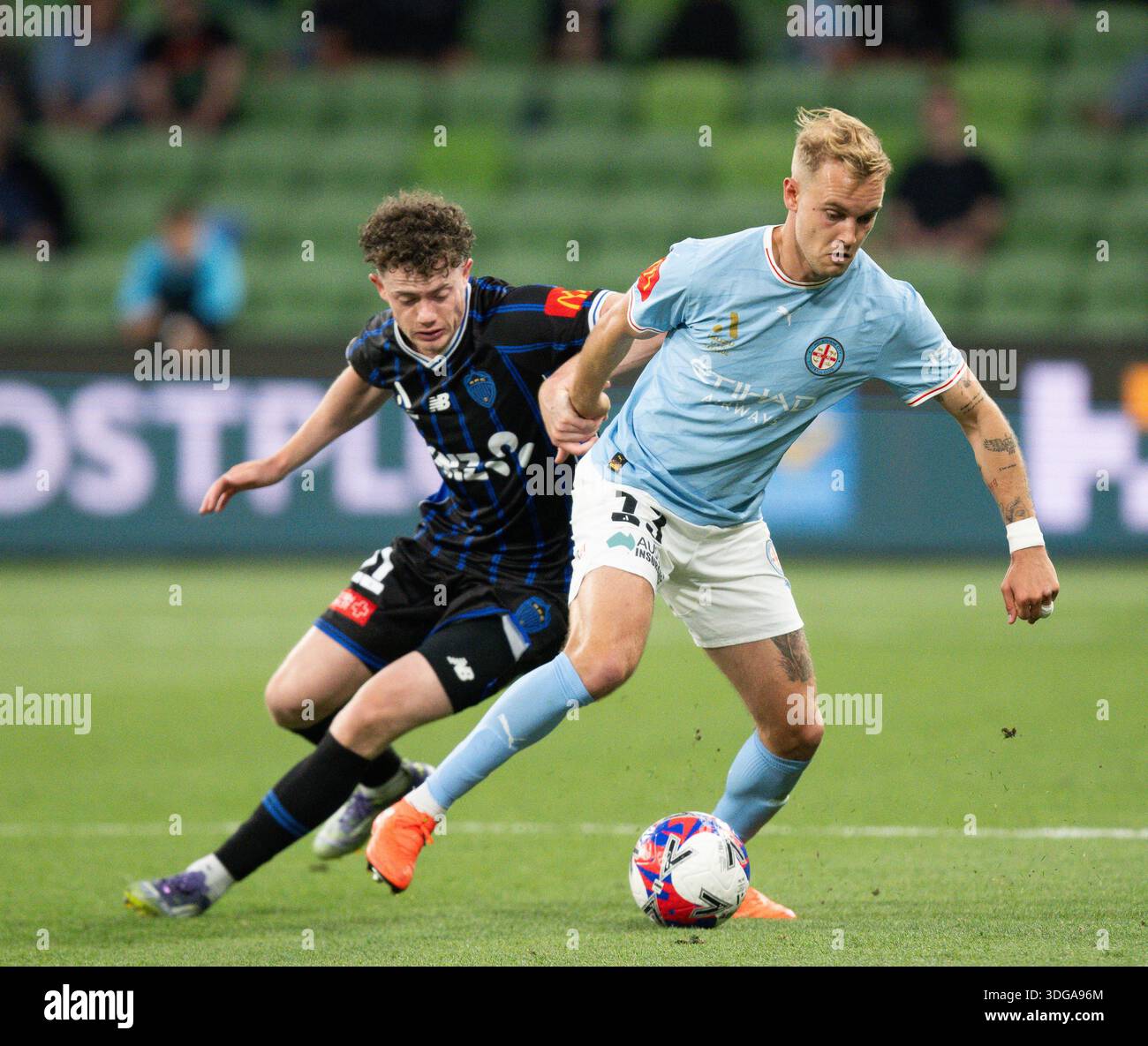 MELBOURNE, AUSTRALIA - JANUARY 16:Melbourne City's Nathaniel Atkinson ...