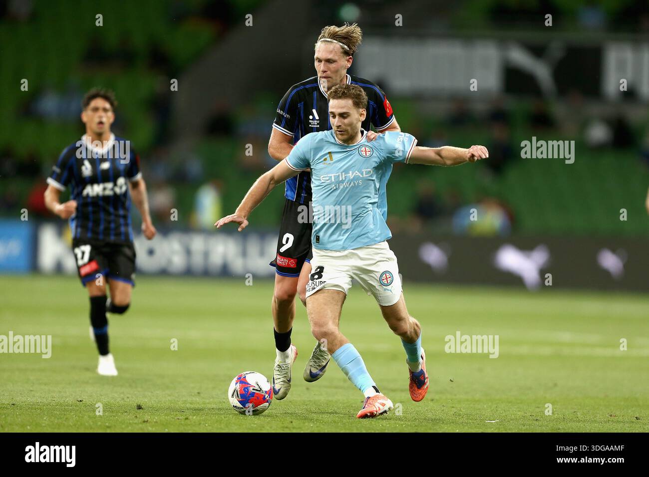 Melbourne, Australia. 16th Jan, 2026. Sam Cosgrove of Auckland FC and ...