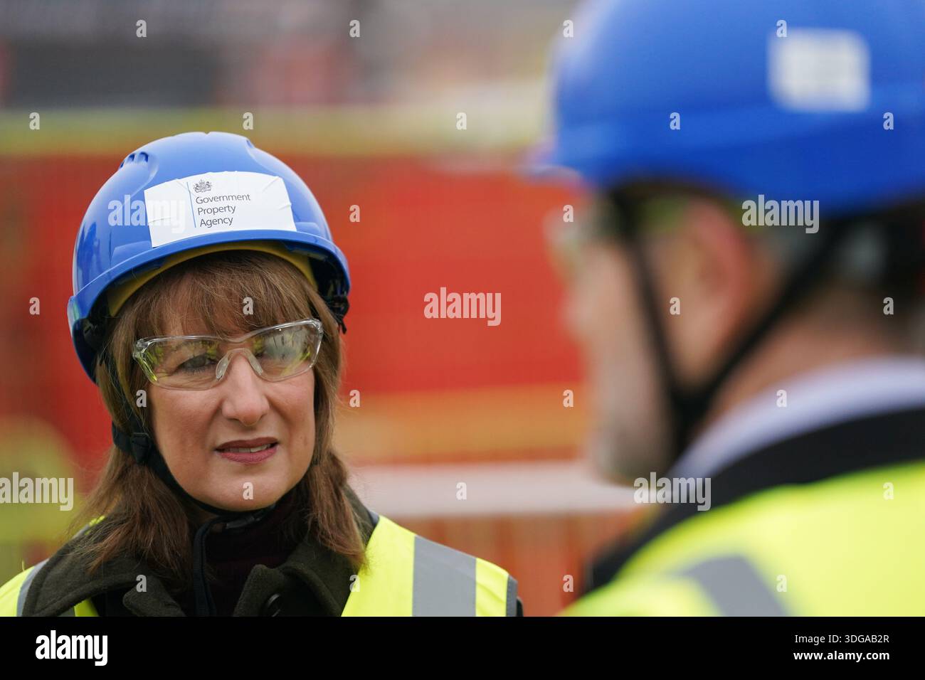 Chancellor of the Exchequer Rachel Reeves tours the site during a ...