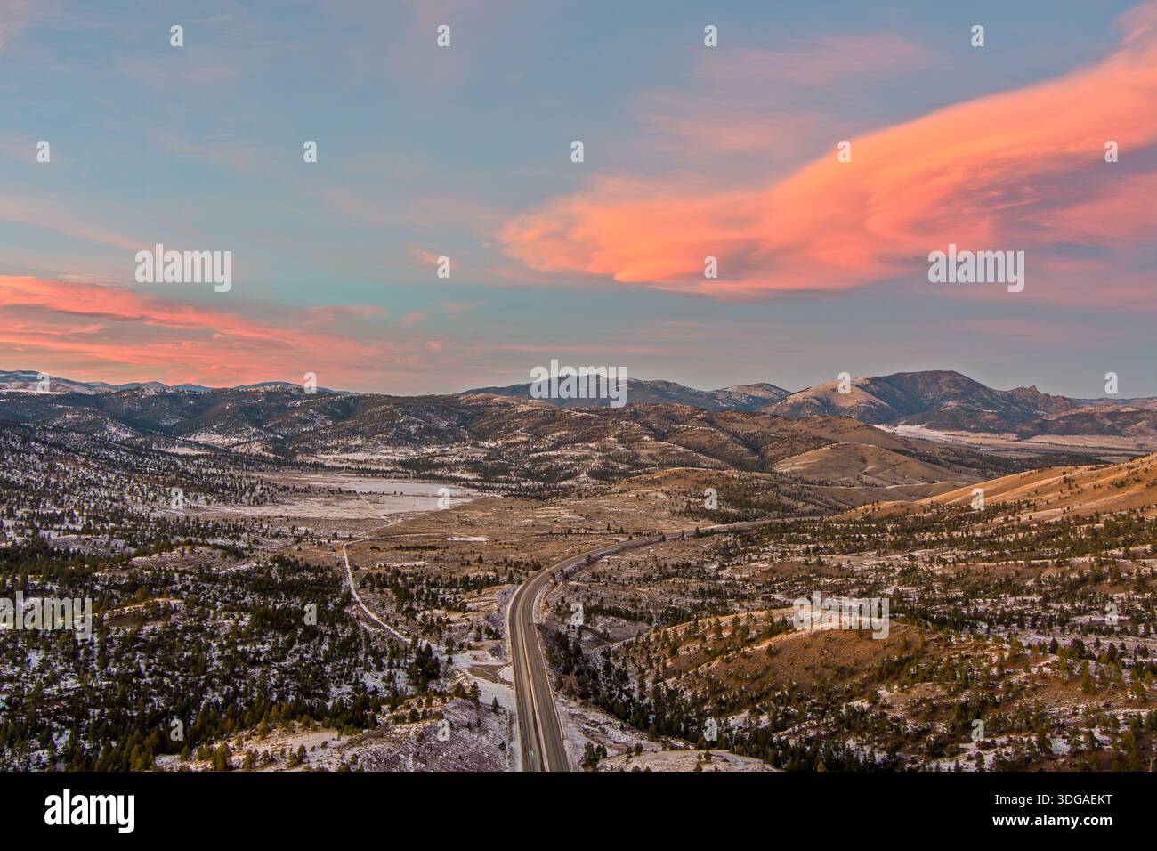 Aerial view of the Montana mountains in December Stock Photo - Alamy
