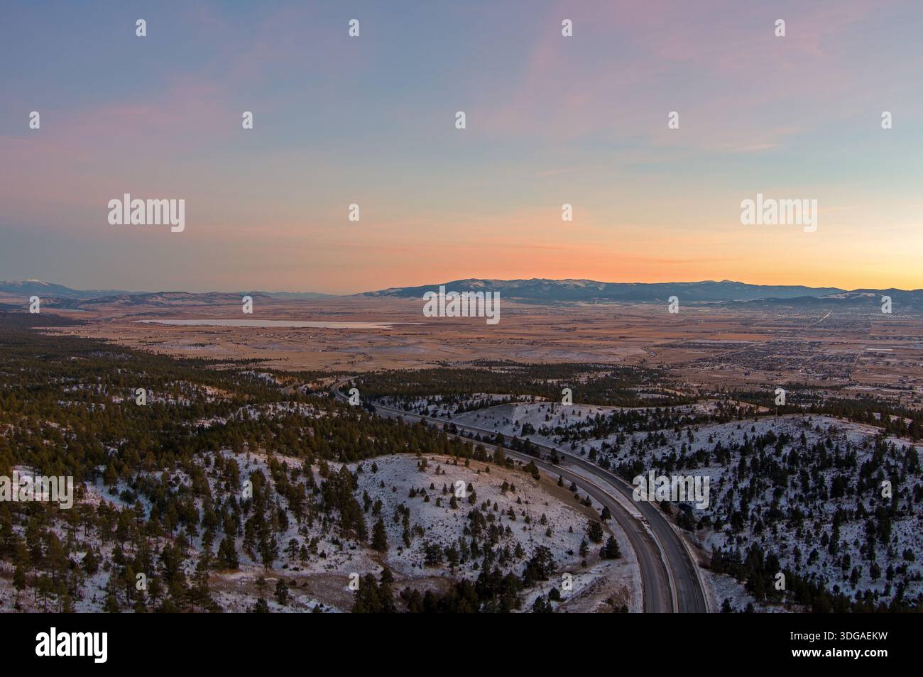 Aerial view of the Montana mountains in December Stock Photo - Alamy