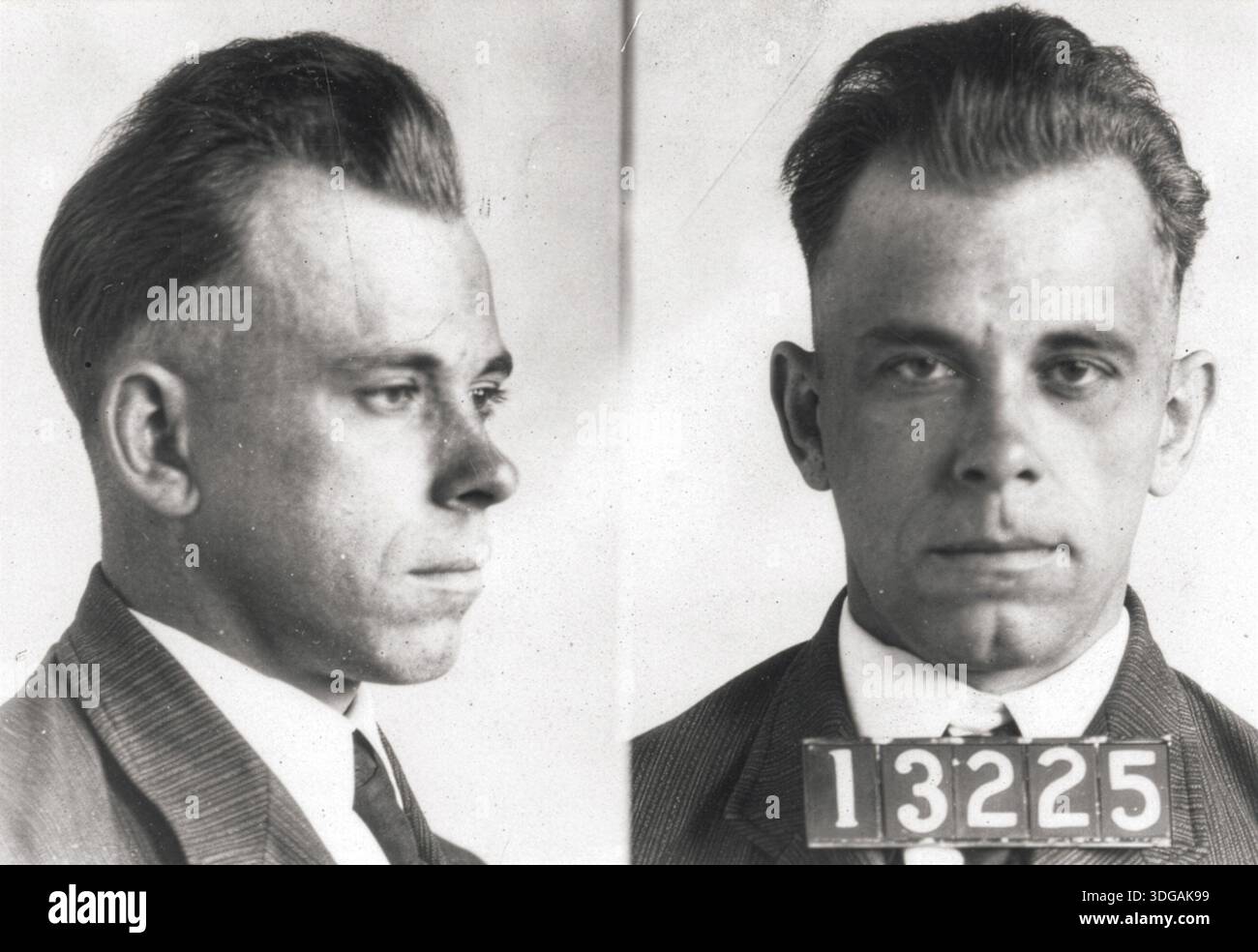 Official police mugshot of American bank robber John Dillinger ...