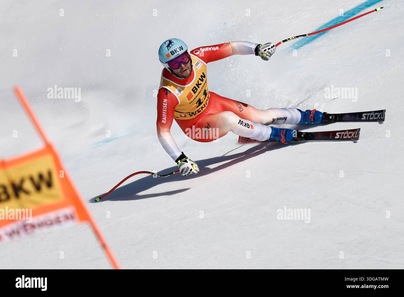 Switzerland' Alexis Monney speeds down the course during an alpine ski ...