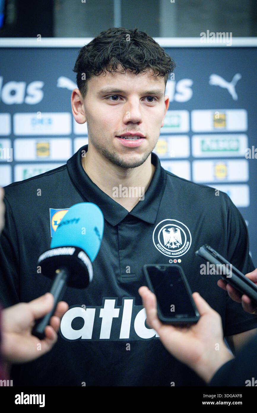 Silkeborg, Denmark. 16th Jan, 2026. Marko Grgic at a press conference ...