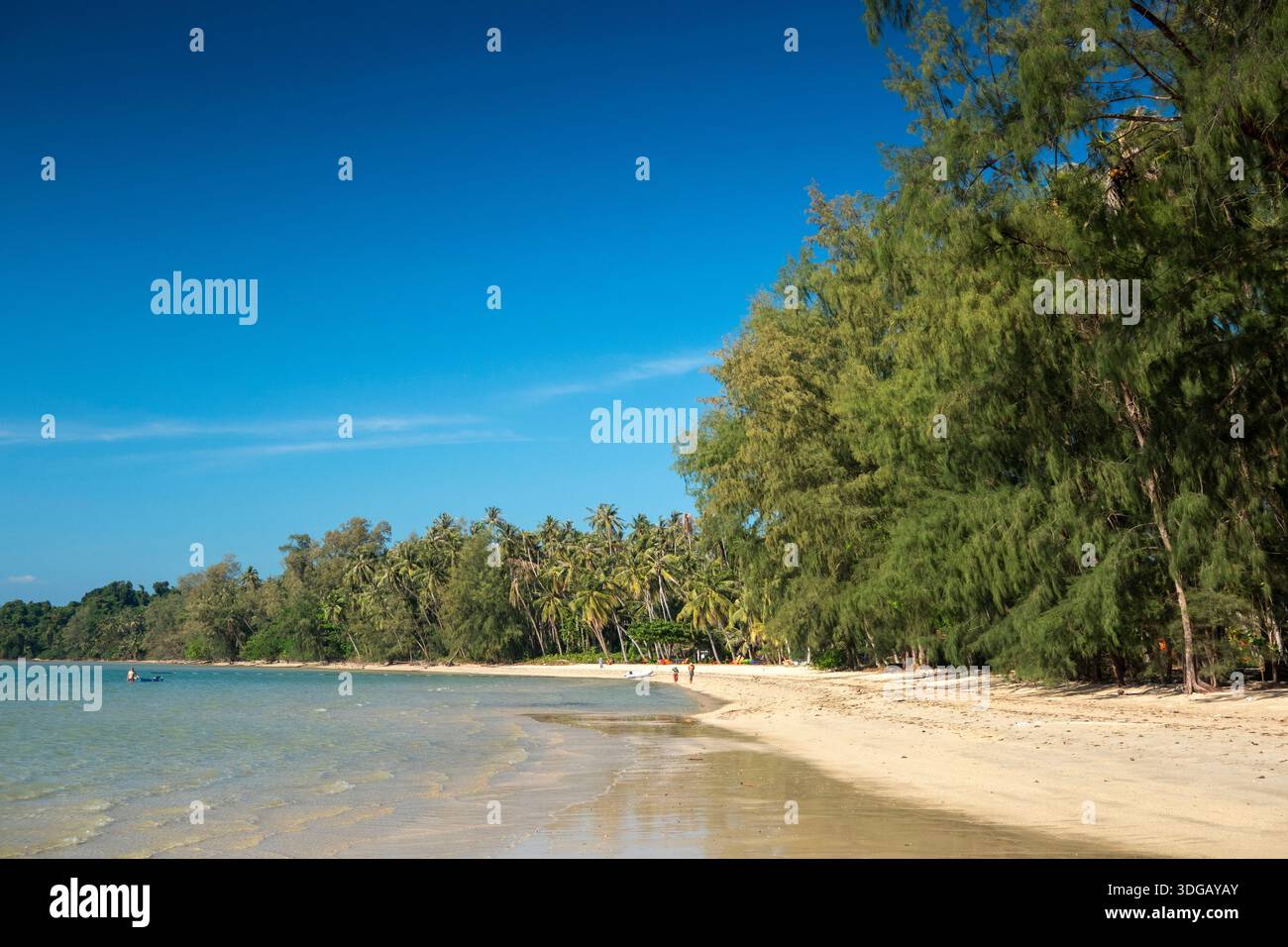 Thailand, Koh Mak, west coast, Ao Soun Yai, empty beach between ...