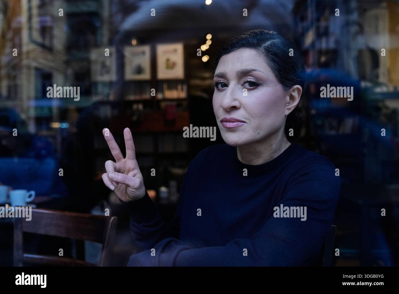 Iranian Maral Salmassi poses for a photo before an interview with the ...