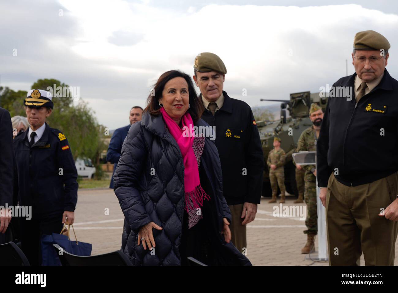 The Minister of Defence, Margarita Robles, on her arrival at the ...