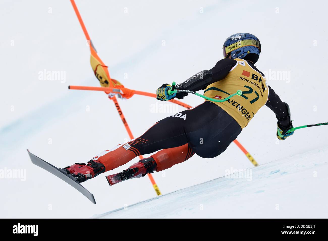 Canada's Brodie Seger speeds down the course during an alpine ski, men ...