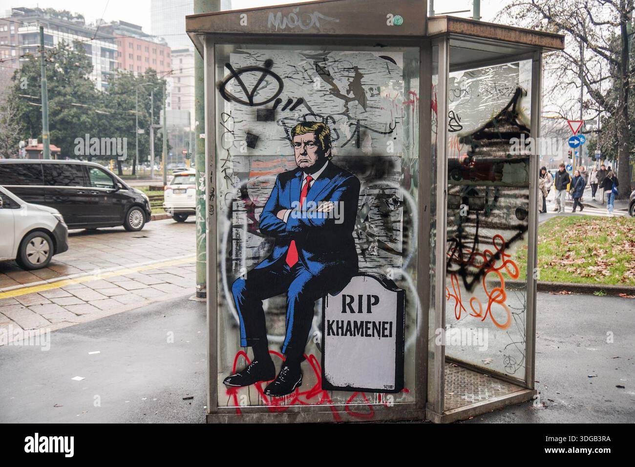 Milan, Italy. 16th Jan, 2026. MILAN - A new mural by AleXsandro Palombo ...