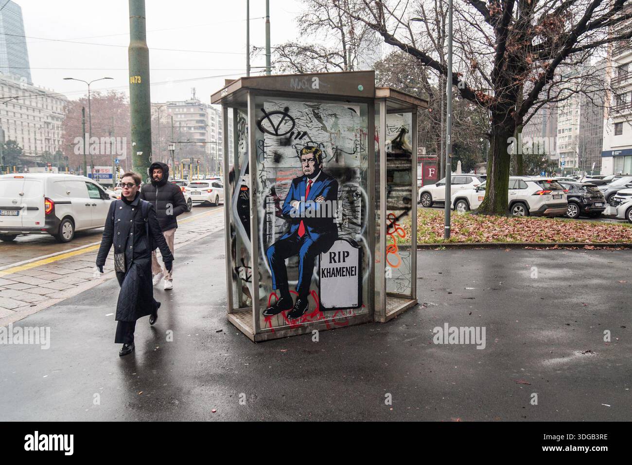 Milan, Italy. 16th Jan, 2026. MILAN - A new mural by AleXsandro Palombo ...