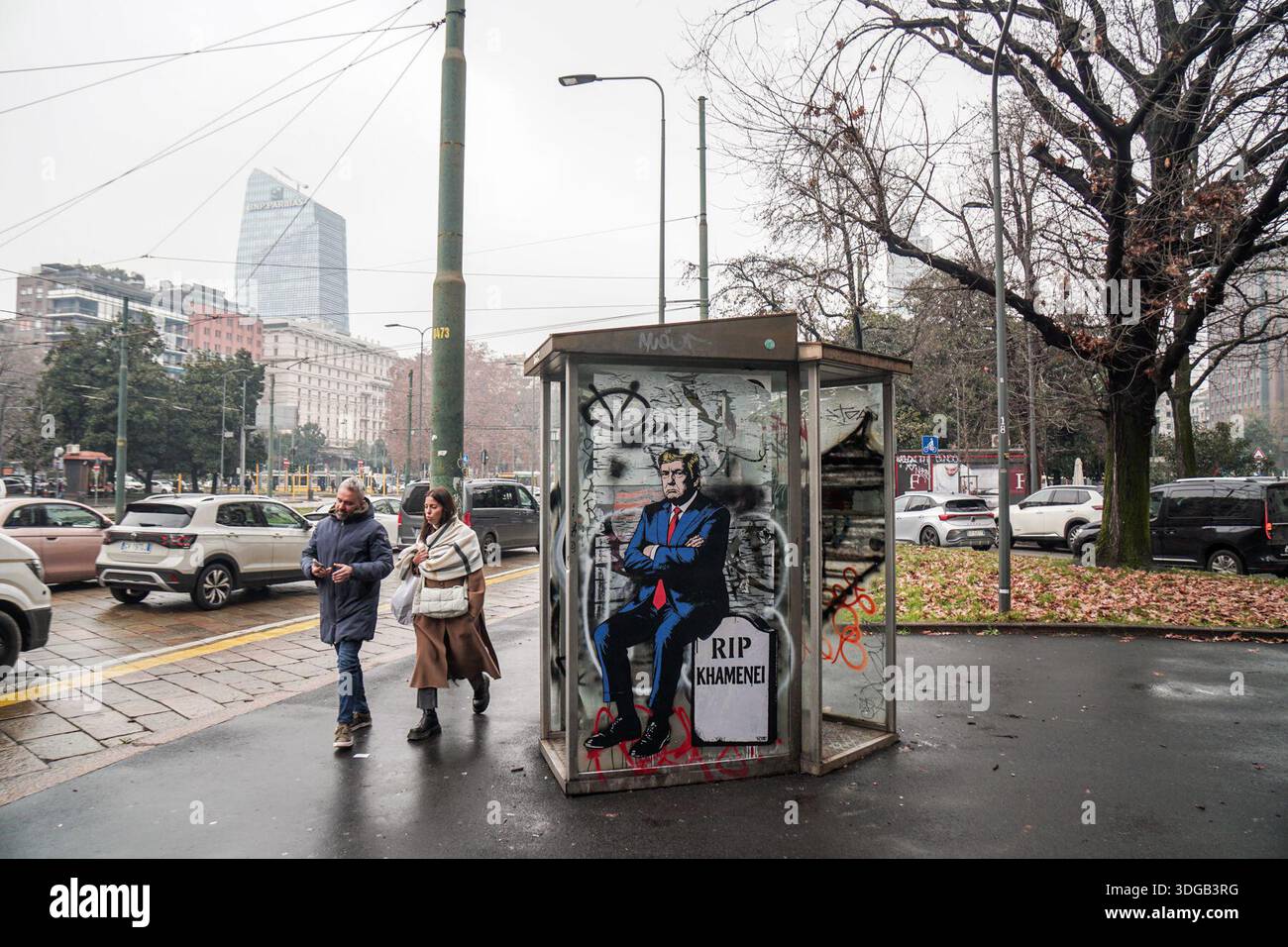 Milan, Italy. 16th Jan, 2026. MILAN - A new mural by AleXsandro Palombo ...