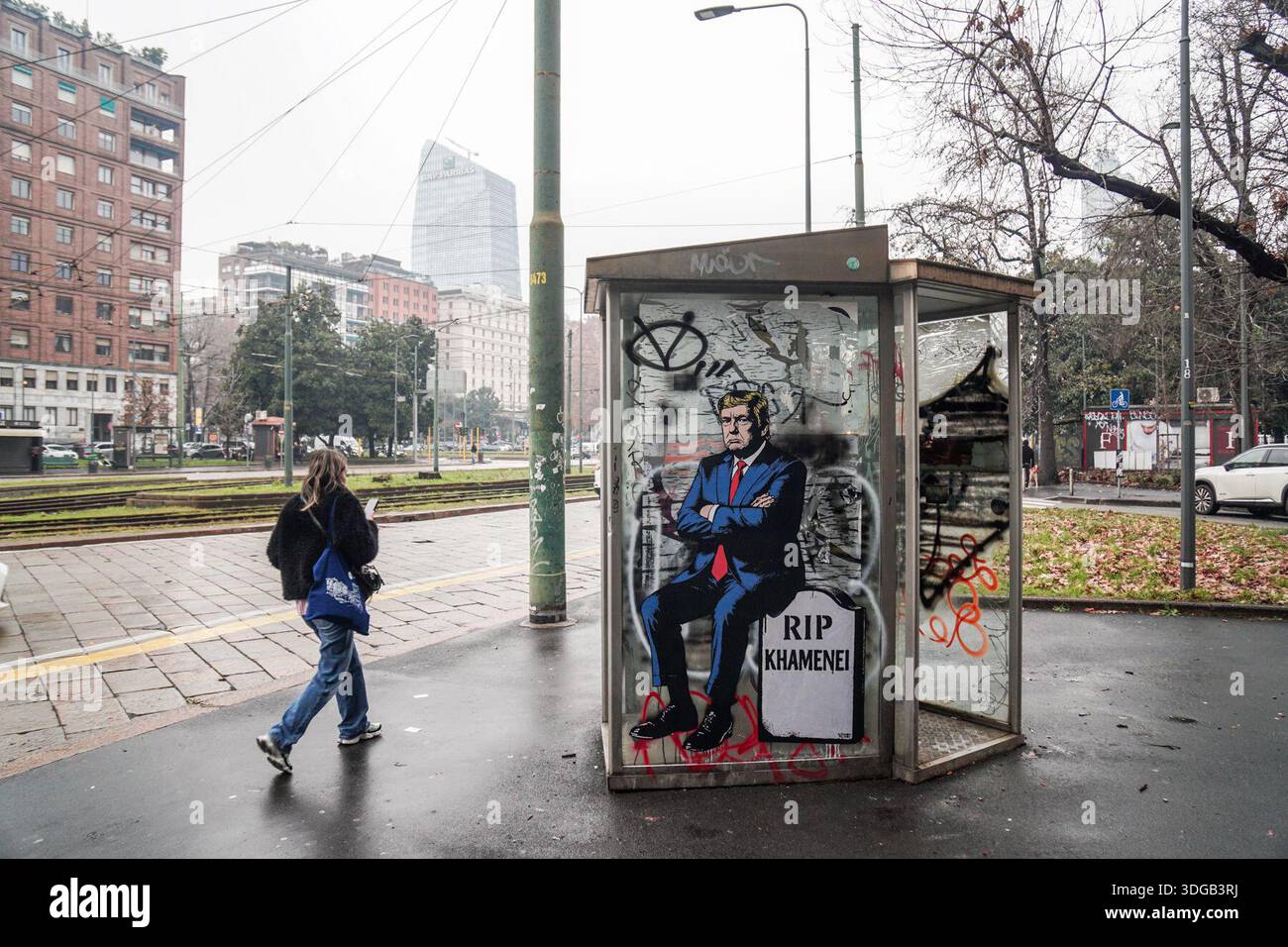 Milan, Italy. 16th Jan, 2026. MILAN - A new mural by AleXsandro Palombo ...