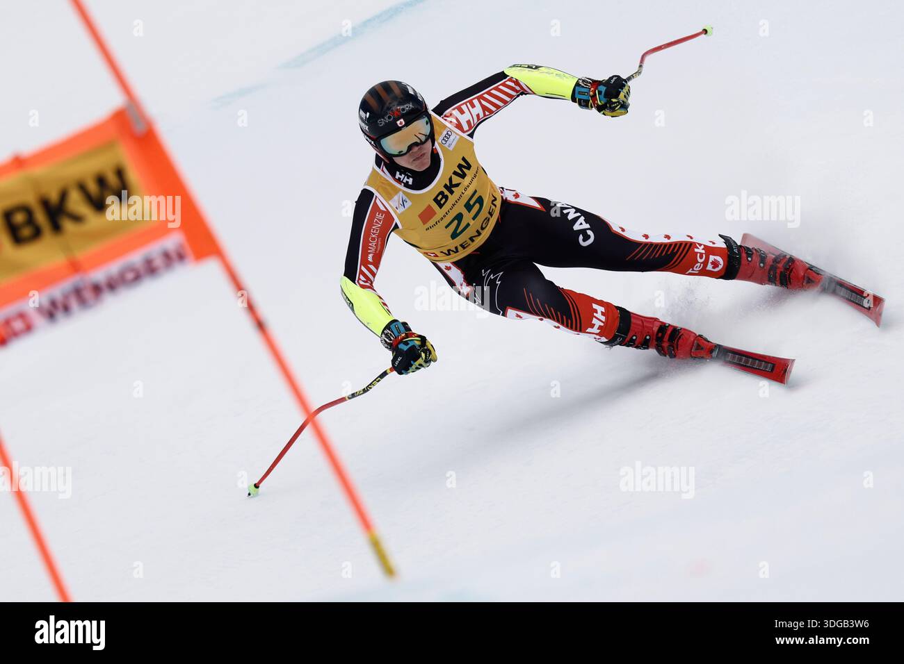 Canada's Jeffrey Read speeds down the course during an alpine ski, men ...