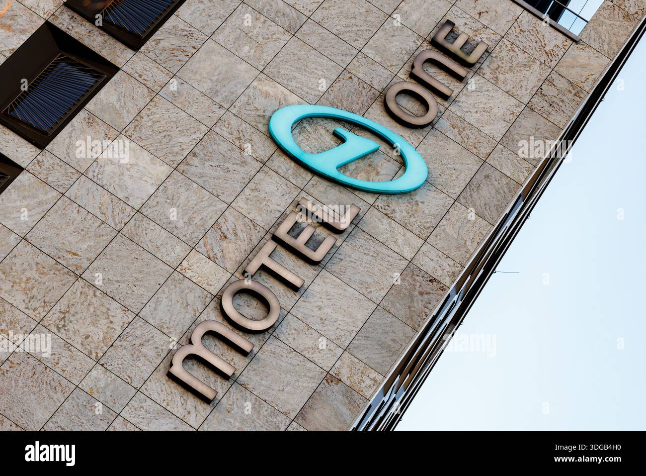 Munich, Germany. 15th Jan, 2026. The Motel One lettering and logo can ...