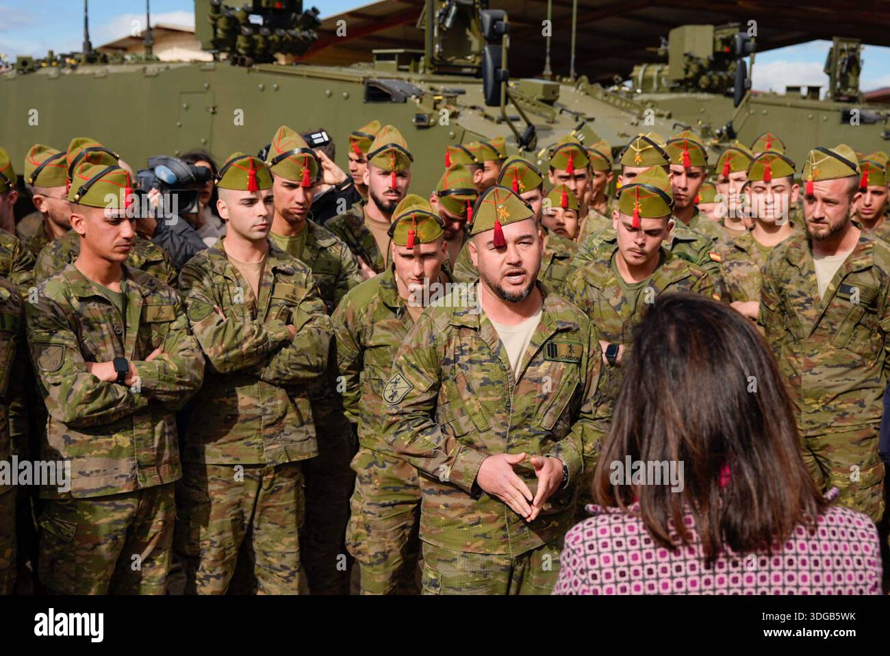 The Minister of Defence, Margarita Robles, during the act of delivery ...