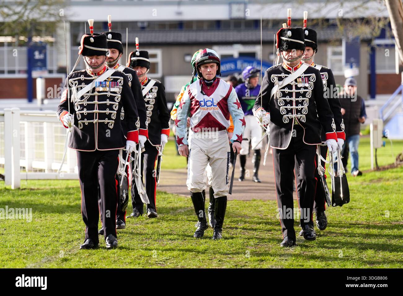 Jockey James Bowen walks out ahead of the Ronald Fletcher Baker LLP ...