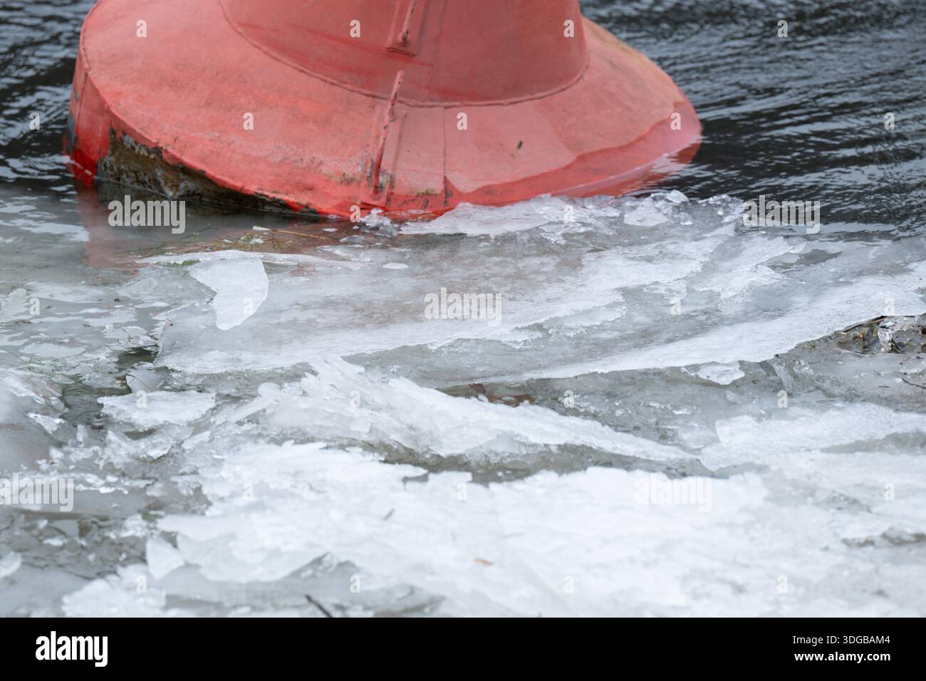 Bad Schandau, Germany. 16th Jan, 2026. Ice floes pile up on the banks ...