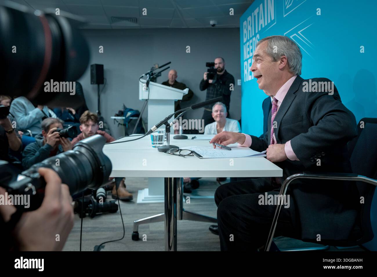 London, UK. 15th January 2026. Nigel Farage MP, Leader of Reform UK, at ...