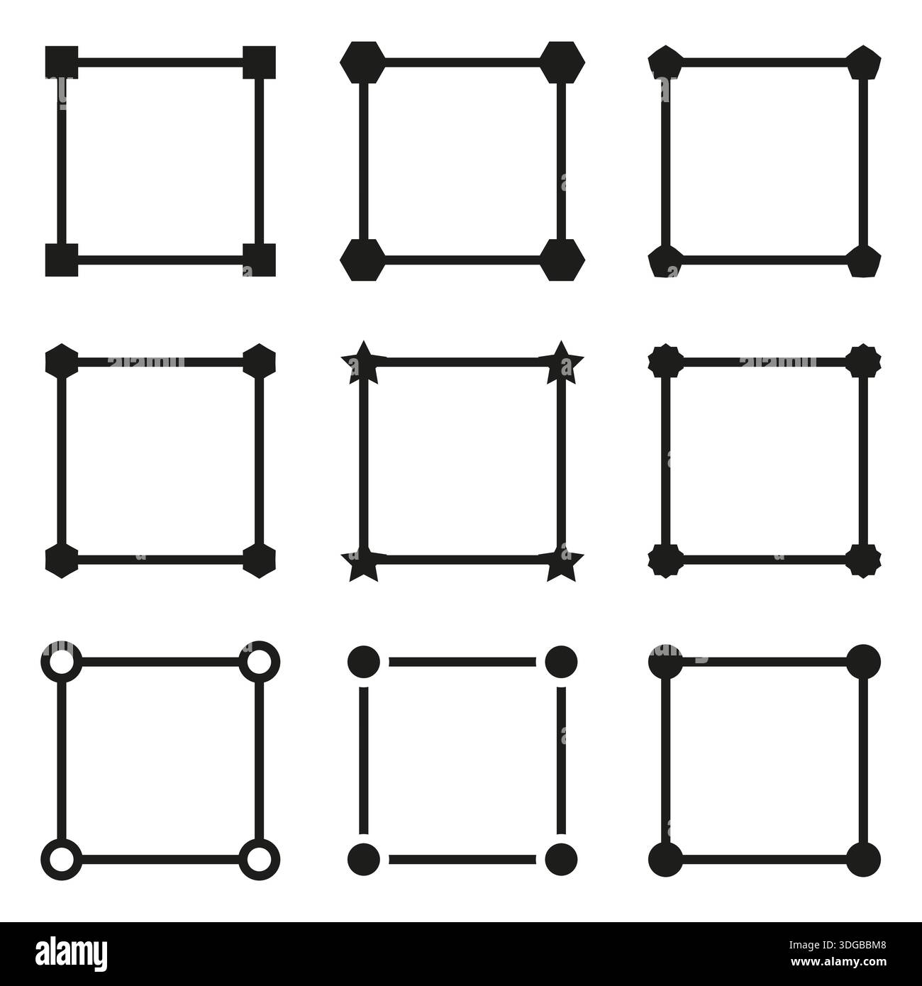 Square frame grid. Geometric box set. Border line Vector. Shape layout ...