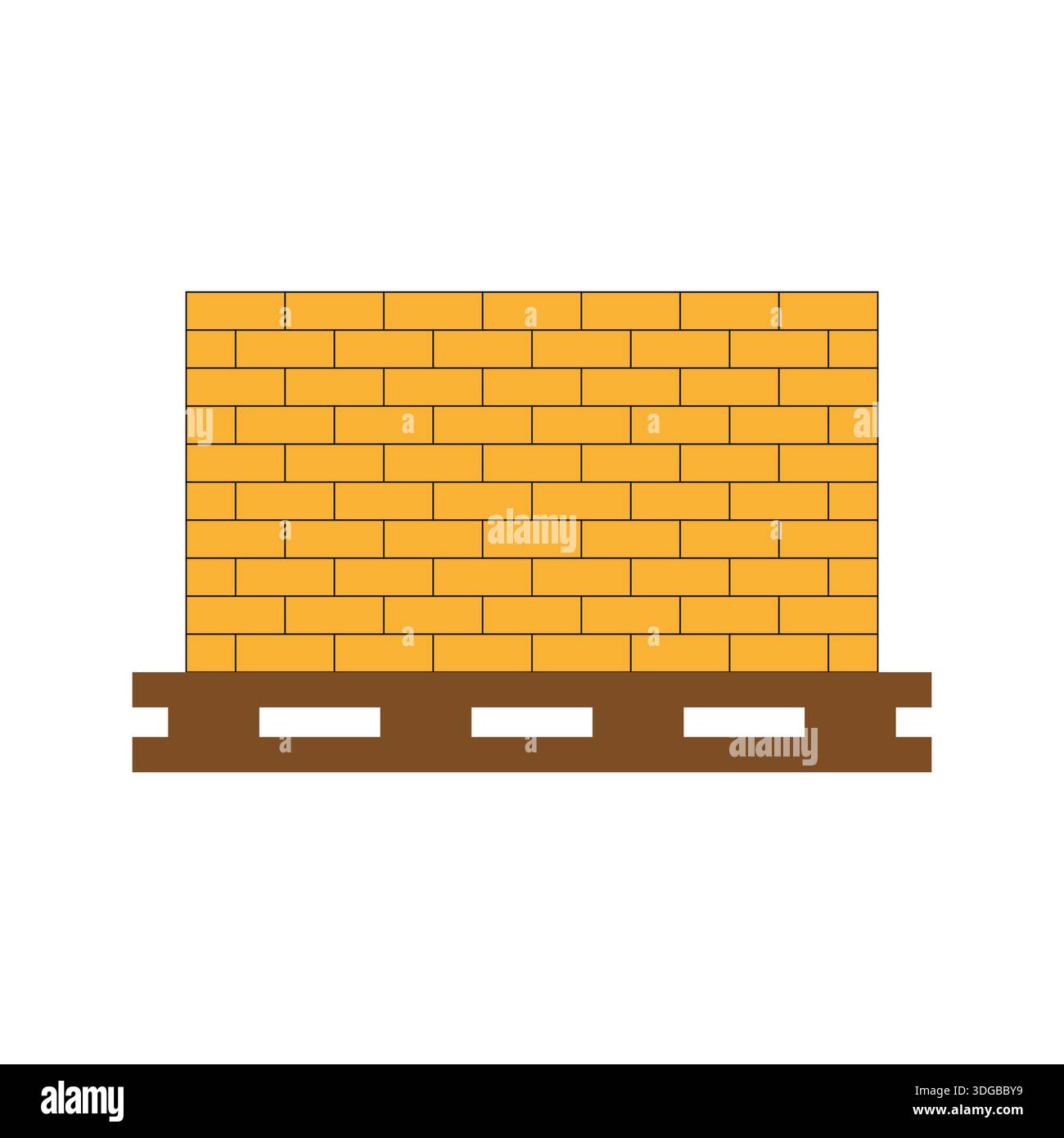 Brick pallet icon. Construction load Vector. Building material stack ...