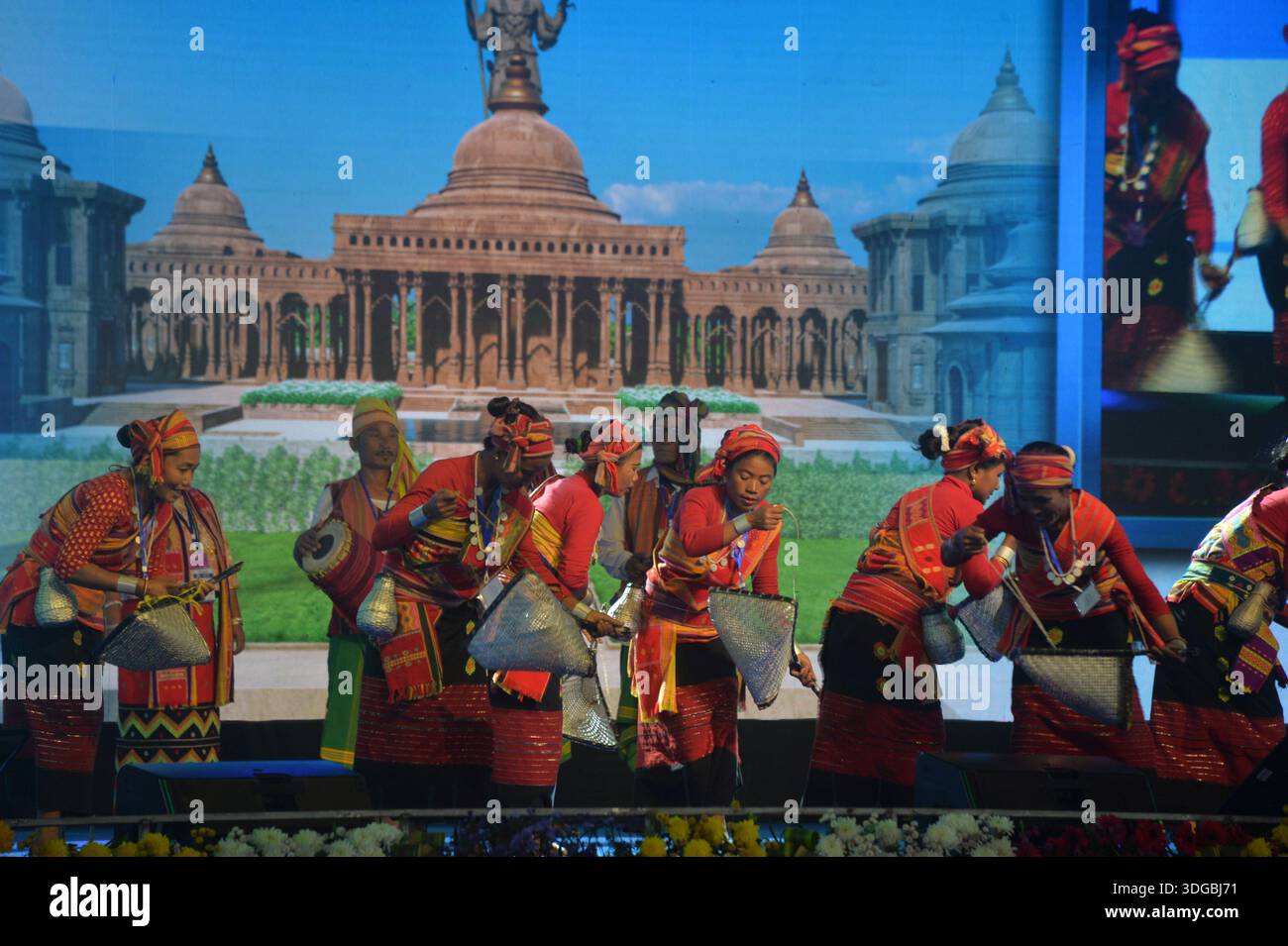Siliguri, West Bengal, India. 16th Jan, 2026. Dancers perform ...