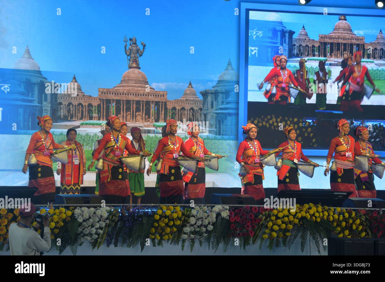 Siliguri, West Bengal, India. 16th Jan, 2026. Dancers perform ...