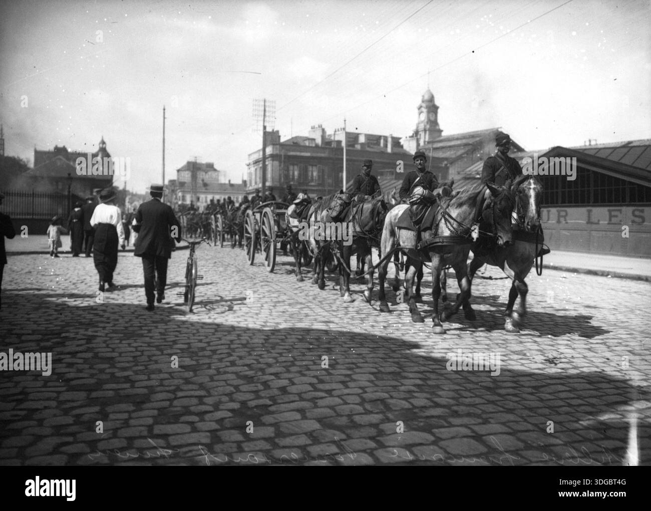 A historic press photograph captured in August 1914 during the early ...