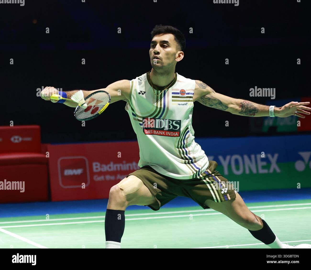 Lakshya Sen of India vs. LIN Chun-Yi of Chinese Taipei during Men's ...
