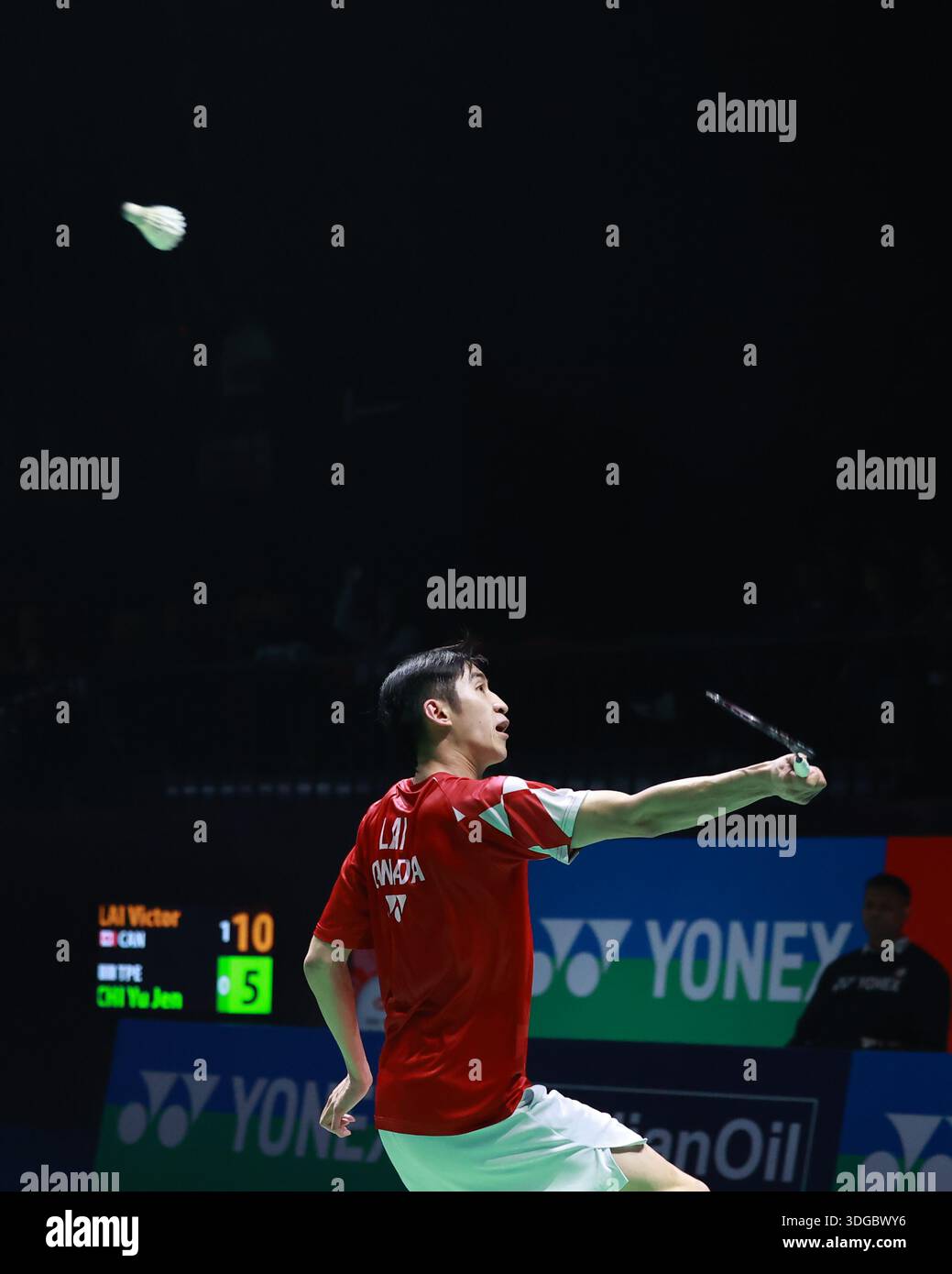 Victor LAI of Canada vs. CHI Yu Jen of Chinese Taipei during Men's ...