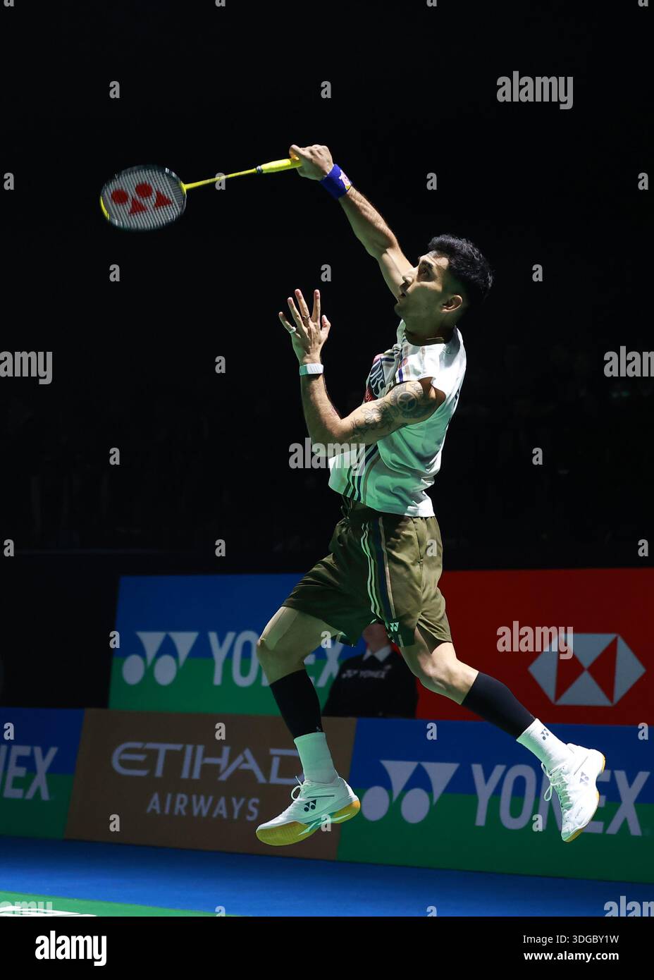 Lakshya Sen of India vs. LIN Chun-Yi of Chinese Taipei during Men's ...