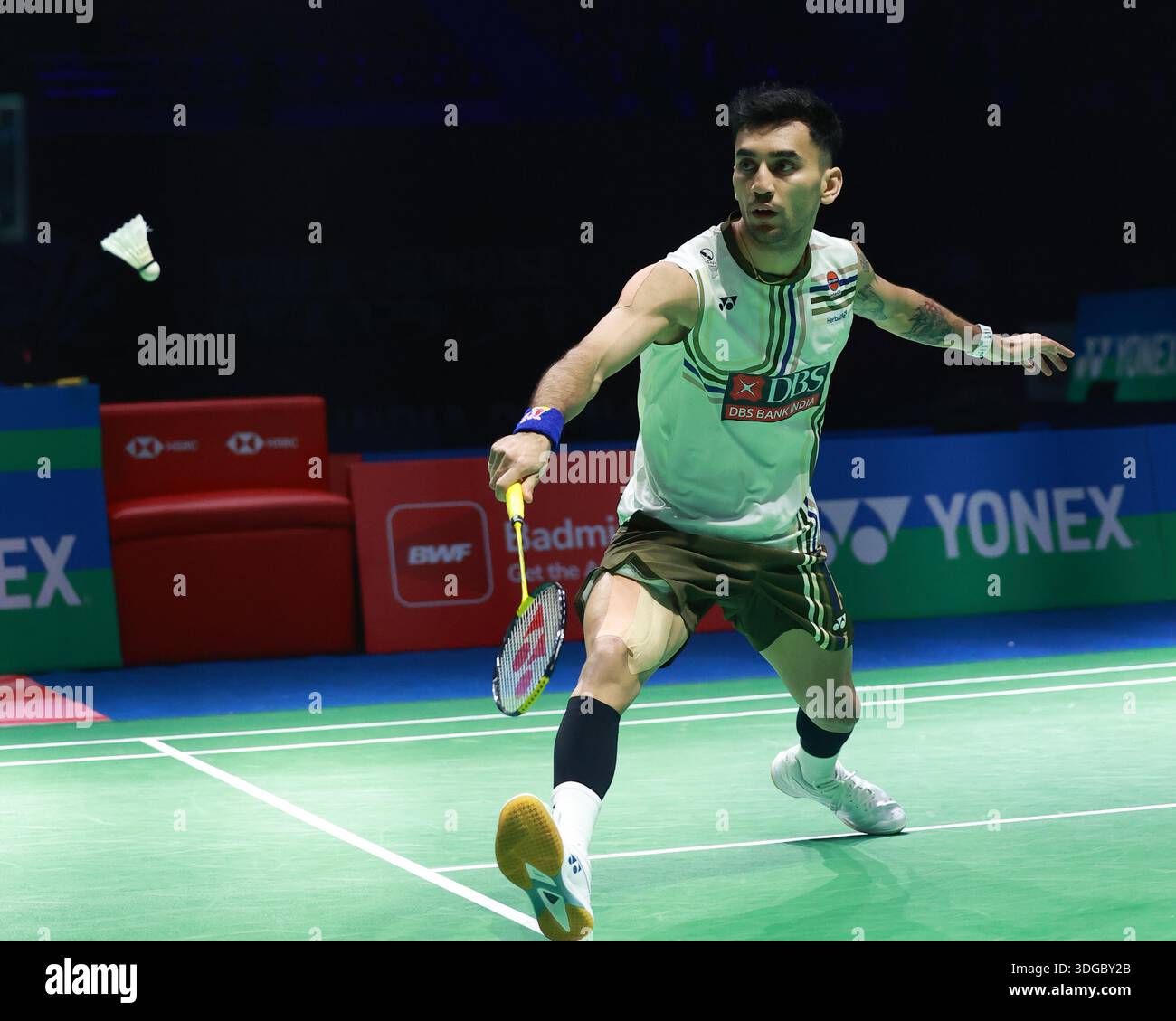 Lakshya Sen of India vs. LIN Chun-Yi of Chinese Taipei during Men's ...