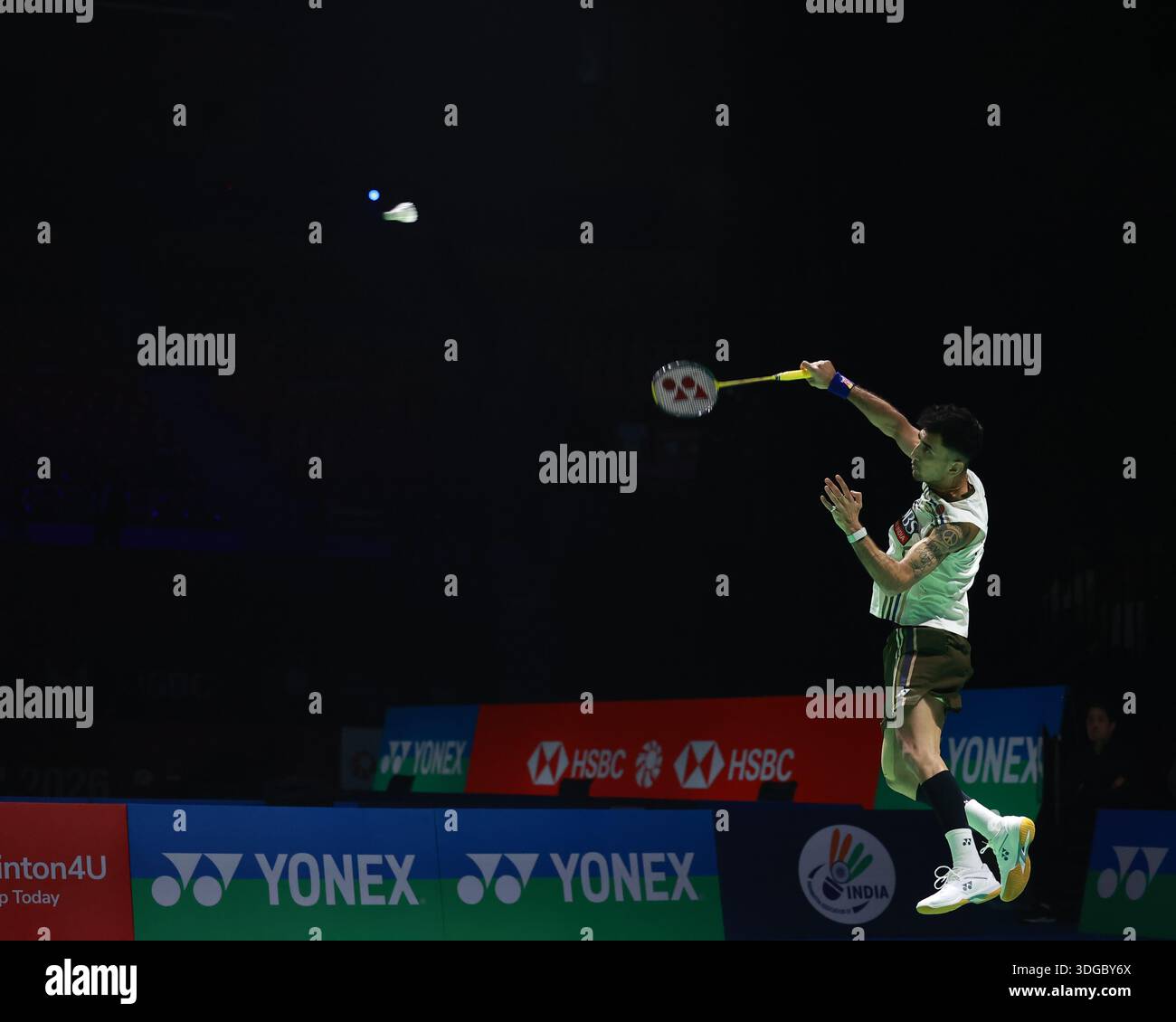 Lakshya Sen of India vs. LIN Chun-Yi of Chinese Taipei during Men's ...