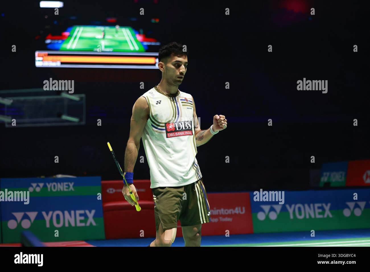 Lakshya Sen of India vs. LIN Chun-Yi of Chinese Taipei during Men's ...