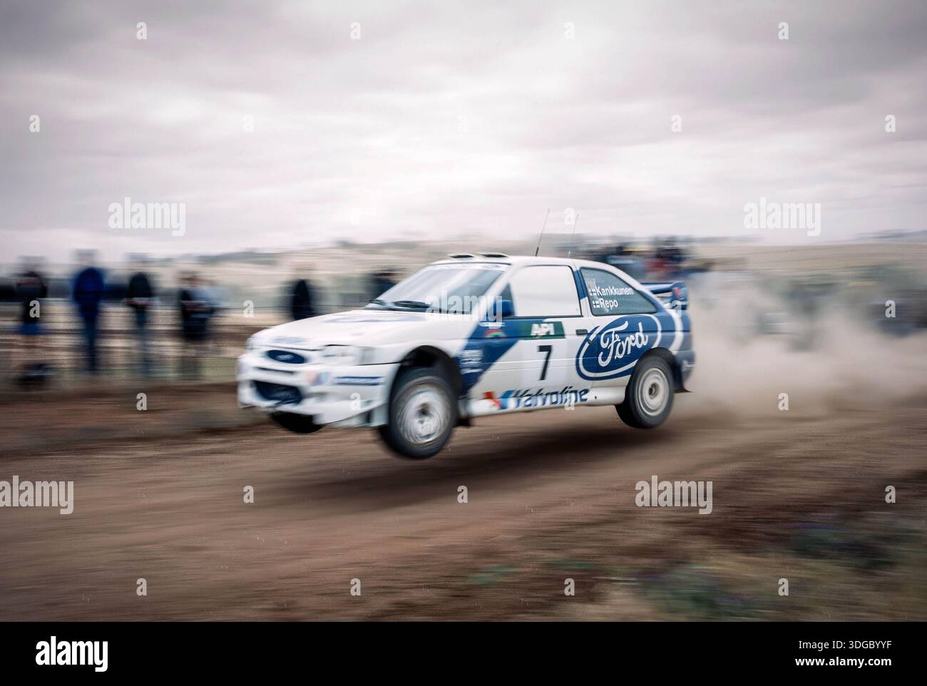 Finnish driver Juha Kankkunen and co-driver Juha Repo compete in their ...