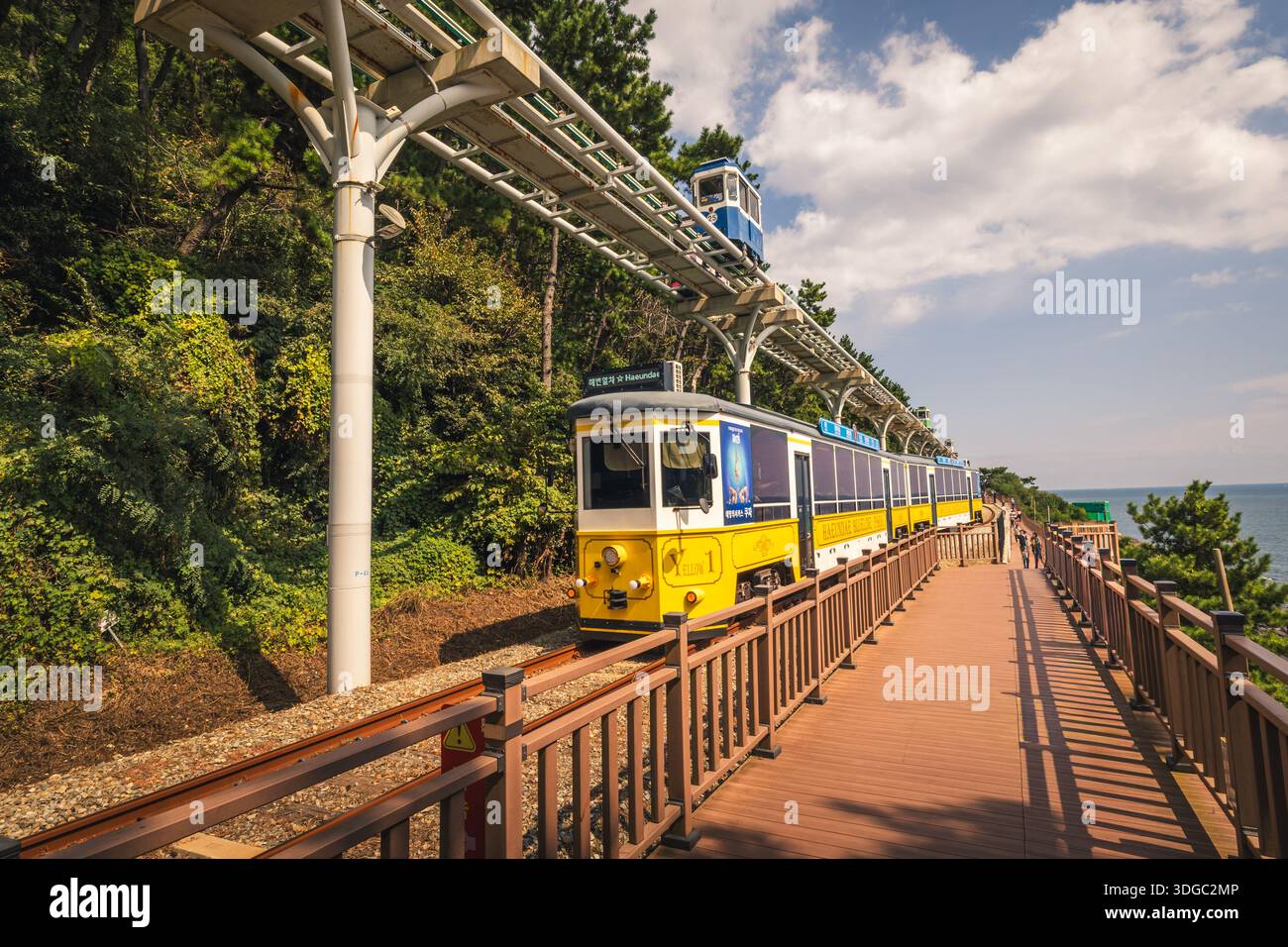 Sky Capsule in Haeundae Blueline Park, Busan, South Korea Stock Photo ...