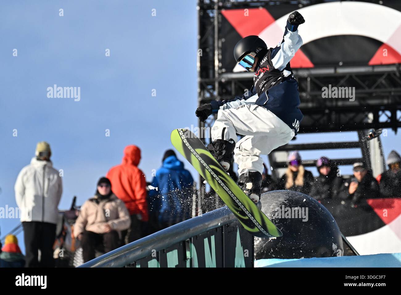 Ryoma Kimata of Japan competes in the men's snowboard slopestyle ...