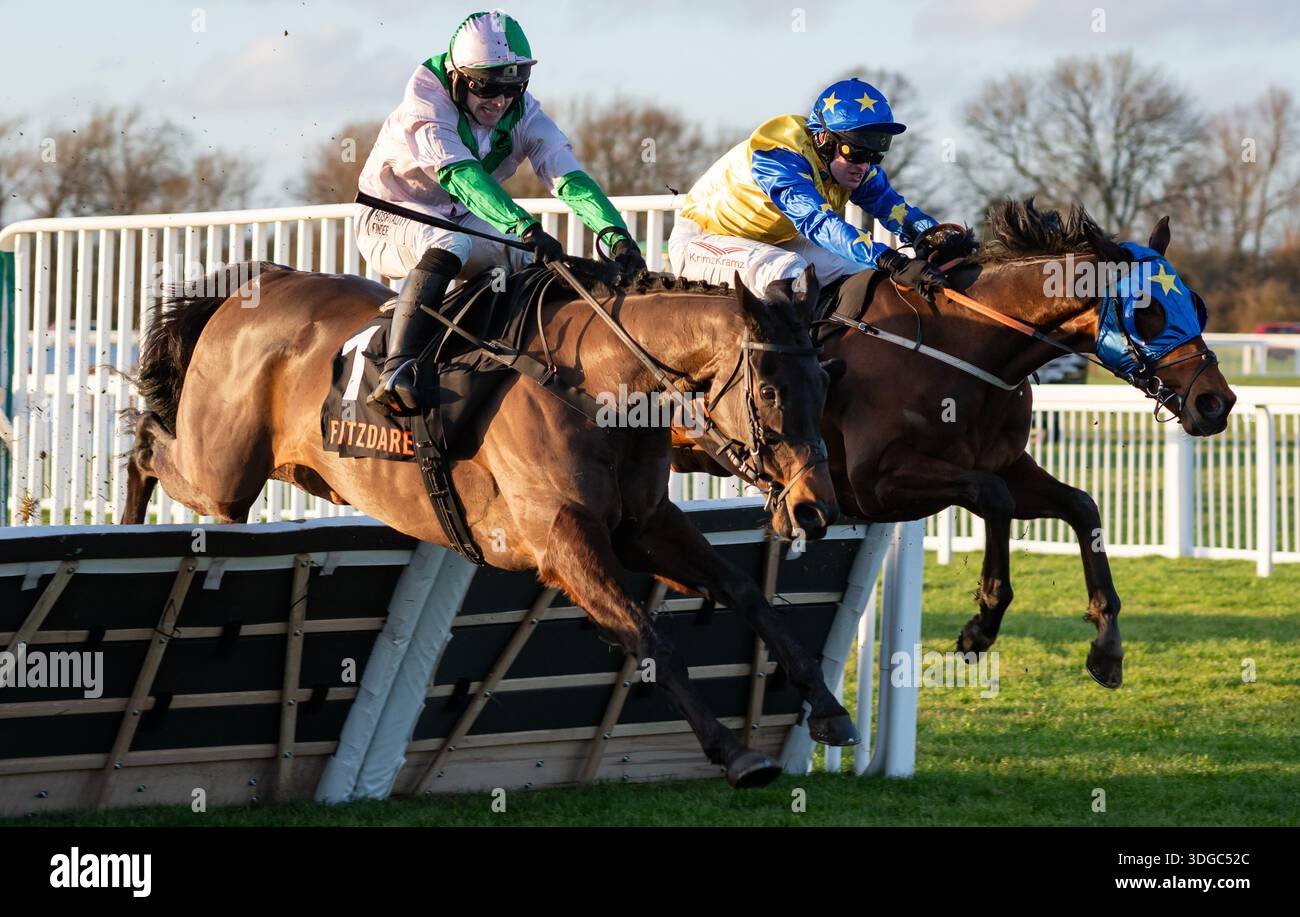 Windsor, UK, Friday 16th January 2026; Hot Fuss and jockey David Bass ...