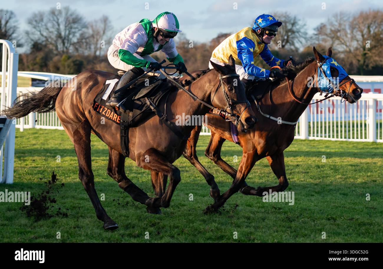 Windsor, UK, Friday 16th January 2026; Hot Fuss and jockey David Bass ...