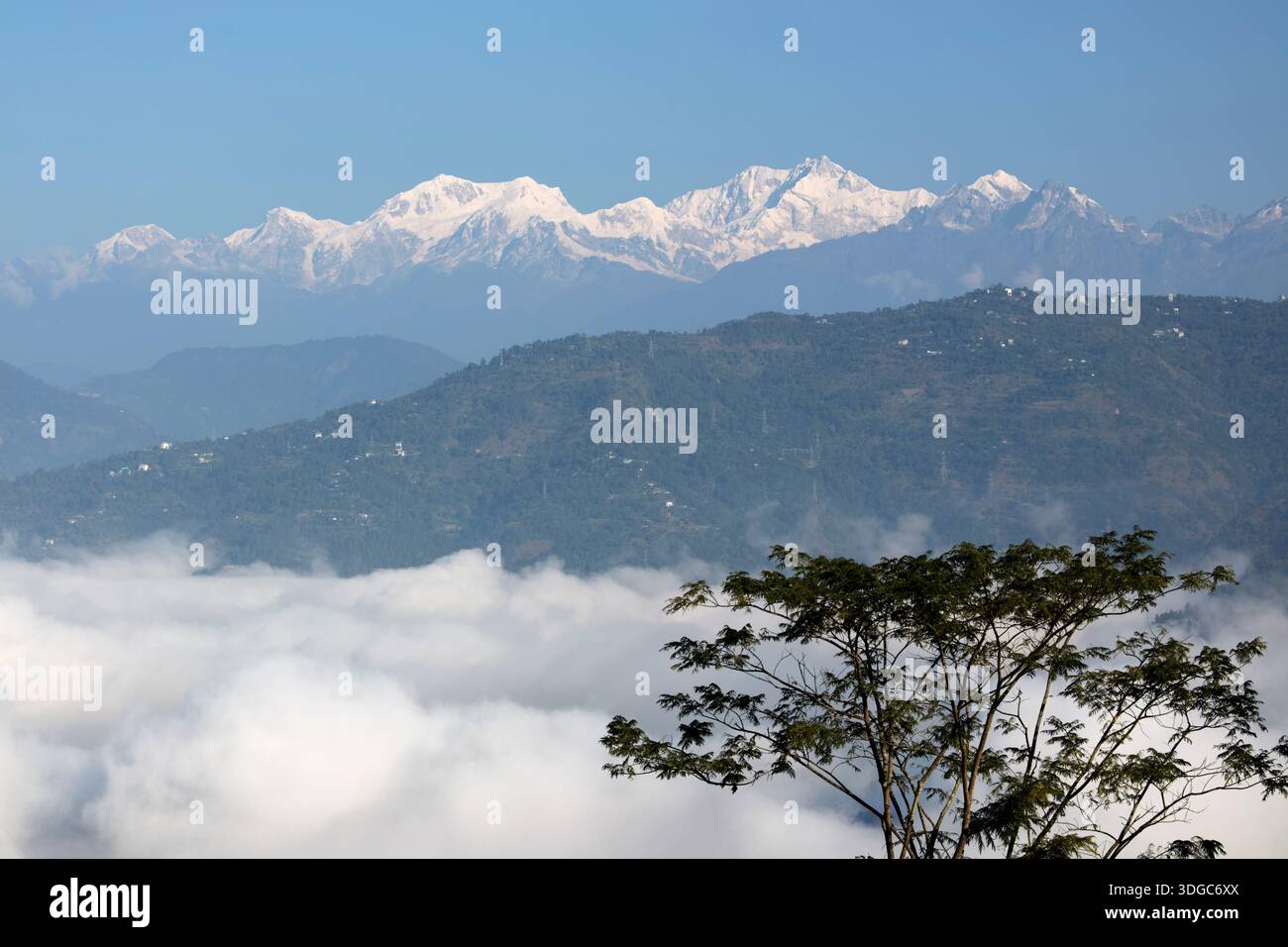 View of the Himalayas with the world's third highest peak of ...