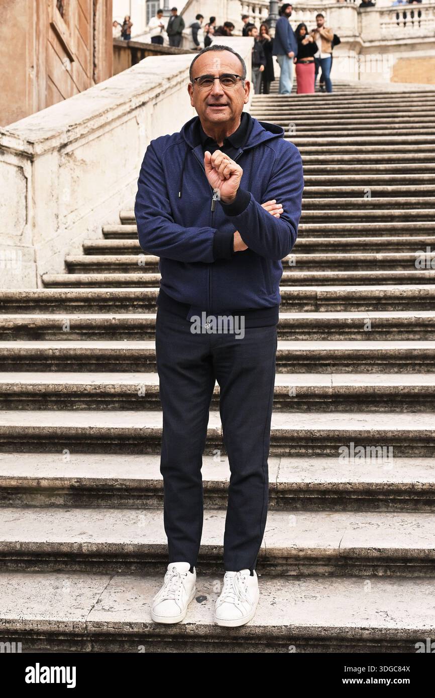 Roma, Lazio. 16th Jan, 2026. Italian host Carlo Conti on the set of the ...