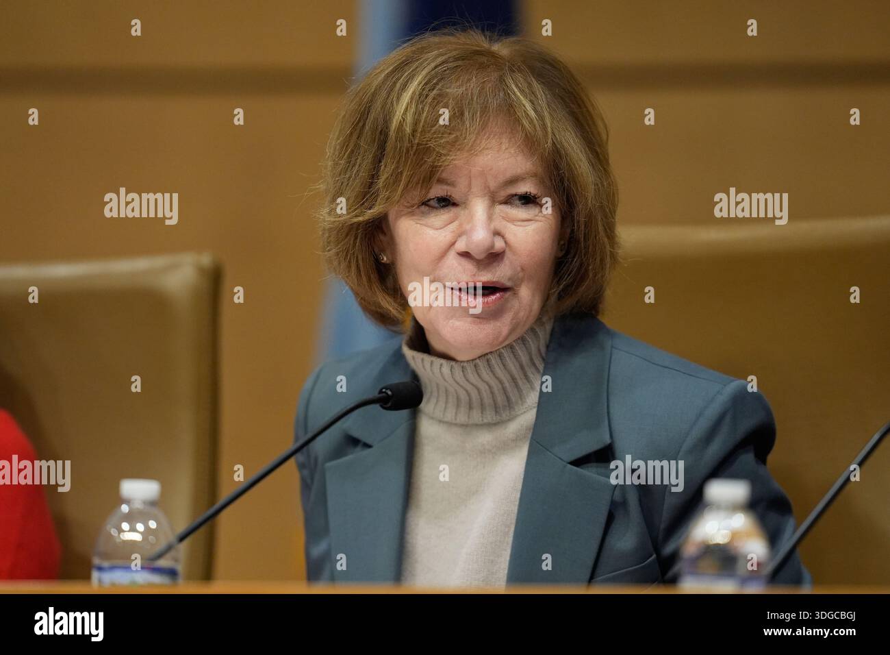 Sen. Tina smith, D-Minn, speaks during a field hearing on immigration ...