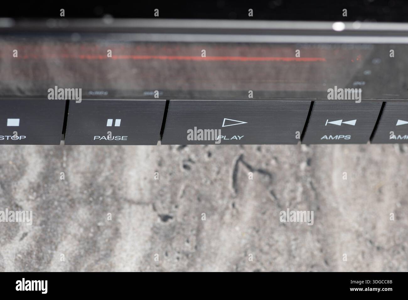 Sleek modern black stop button hi-res stock photography and images - Alamy