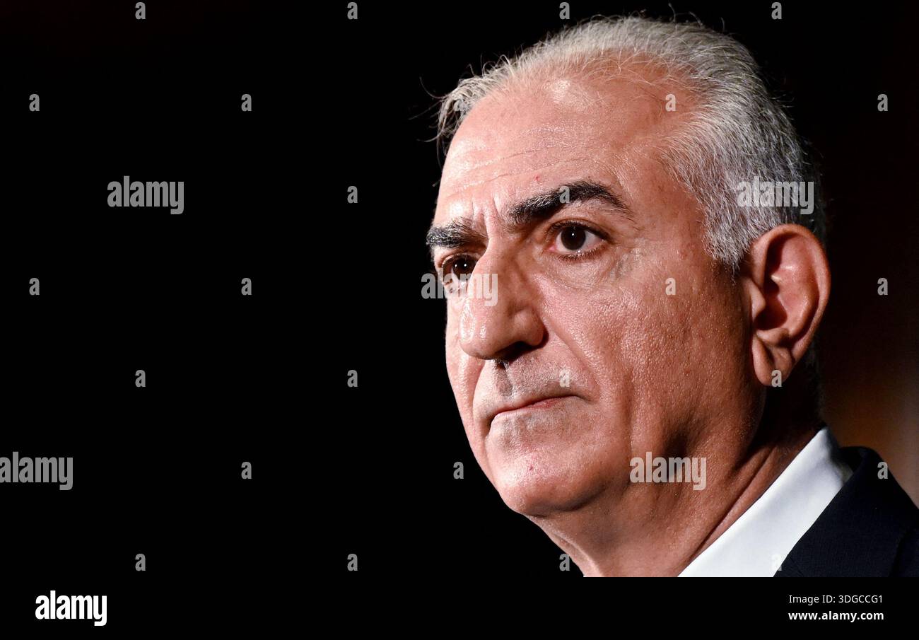Washington, United States. 16th Jan, 2026. Reza Pahlavi, the exiled son ...