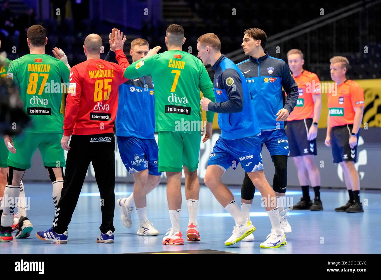 Bærum 20260116. Montenegro warms up before the European Championship ...