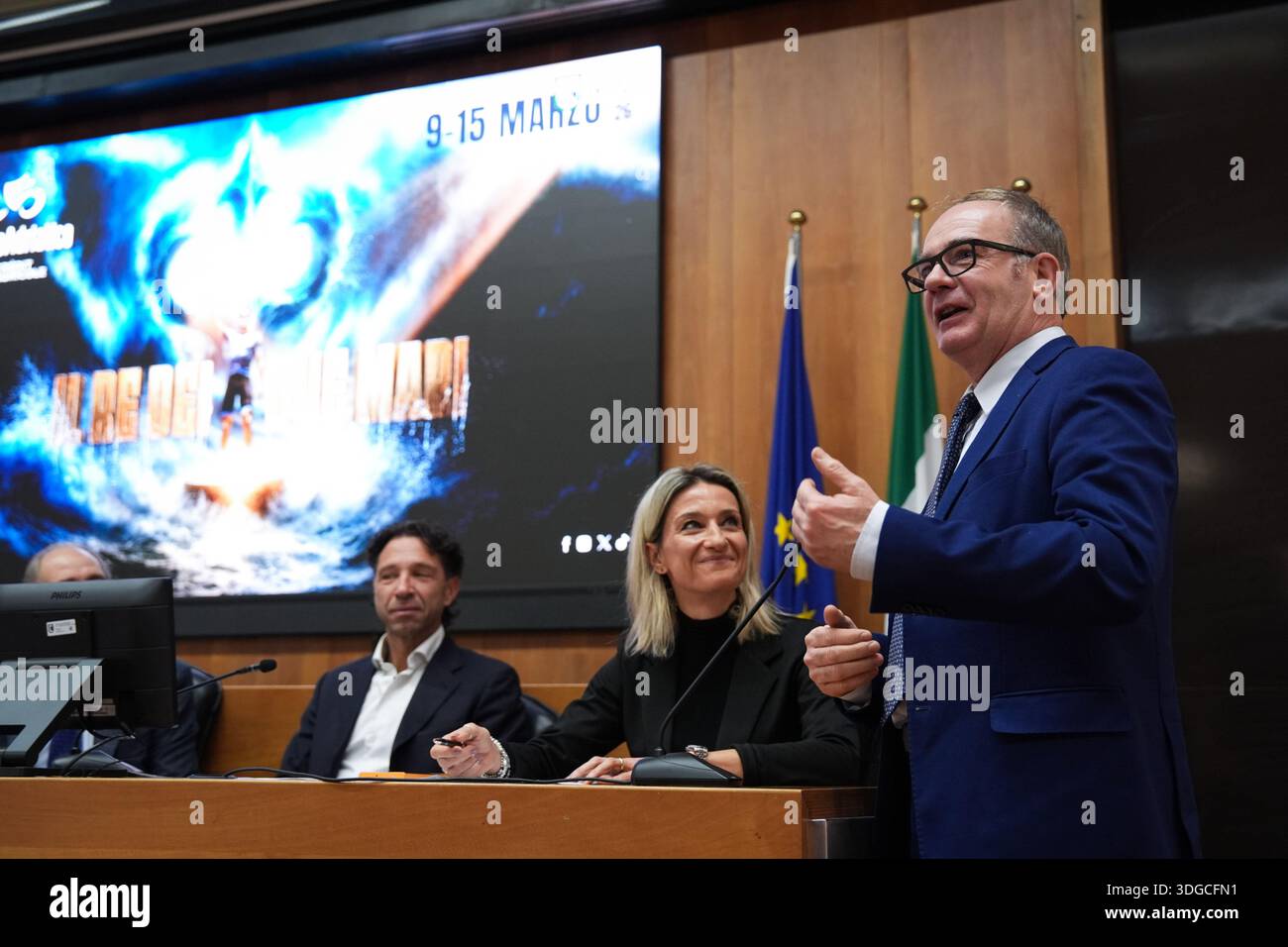 Ancona, Italia. 16th Jan, 2026. Luciano Meoni, Mayor of Cortona during ...